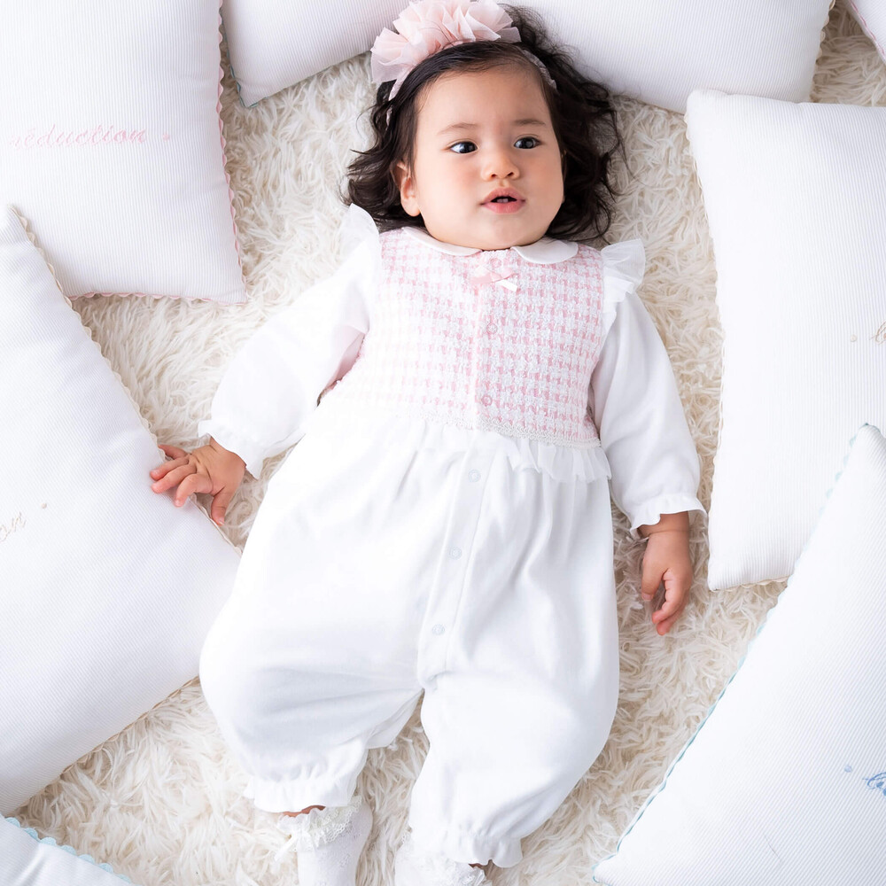 ツイードスムース2WAYオール(50~75cm)(ワンサイズ ピンク系): 新生児/ベビー【べべモール公式】-子供服べべの公式通販サイト 「BEBE MALL」