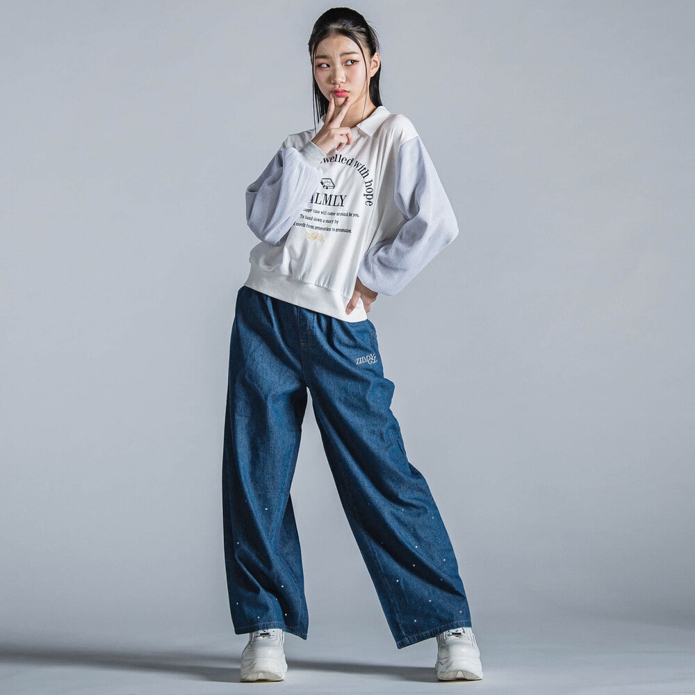 ラインストーン付きデニムパンツ(130~160cm)(130cm ブルー ラインストーン付きデニムパンツ(130~160cm)(130cm ブルー