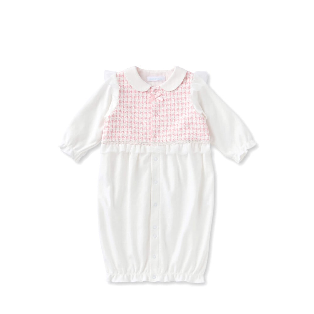 ツイードスムース2WAYオール(50~75cm)(ワンサイズ ピンク系): 新生児/ベビー【べべモール公式】-子供服べべの公式通販サイト 「BEBE MALL」